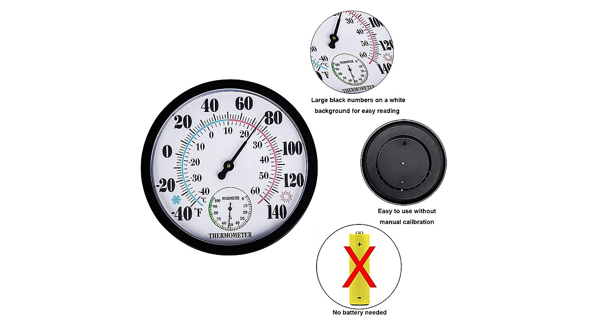 Indoor Outdoor Thermometer - Accurate & Stylish Design
