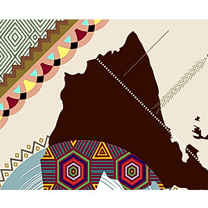 Eritrea Map Art Print Asmara Poster East African Abstract Painting Decor Unframed