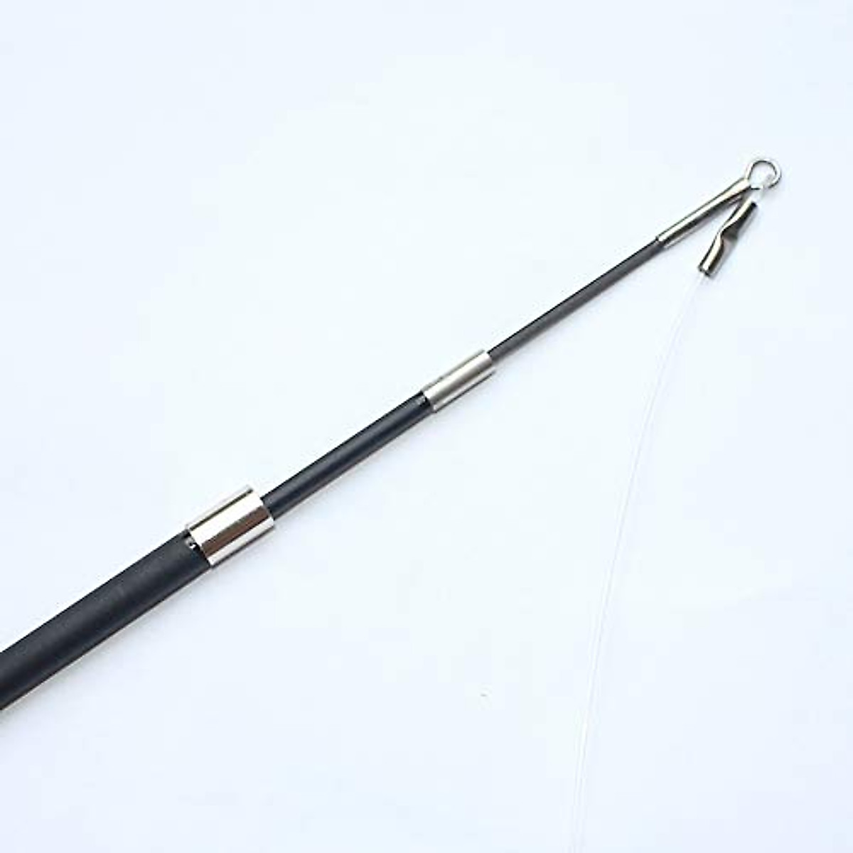 Fosrion Real Raccoon Tail Fur Cat Bites Toy with Three Section Retractable Carbon Fiber Rod (Raccoon) (Raccoon, Tail & Fishing Rod)