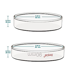 stonylab 10pk Glass Petri Dishes, 90x20 mm Autoclavable Borosilicate Glass Cell Culture Dishes Petri Dishes with Clear Lid for Laboratory