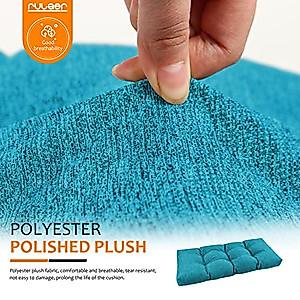 RULAER Indoor/Outdoor Tufted Bench Cushion 48x16'' for Patio Furniture Soft Comfortable Window Seat Cushions for Multi-Scene Durable Non-Slip Washable Garden Patio Swing Furniture Pads,Blue