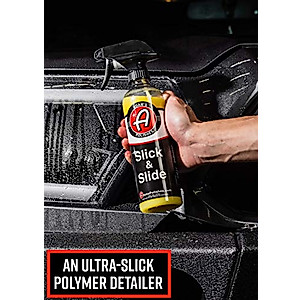 Adam’s Slick & Slide Detail Spray - Hyper Slick Polymer Resin Technology Car Wash Spray Sealant - Car Wax Top Coat Quick Detailer Provides Superior Gloss, Shine, & Slickness (16 Oz)
