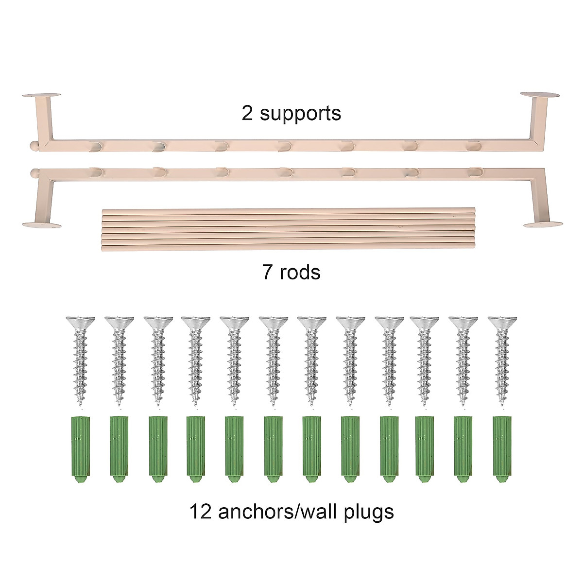 YAGEANNL Ribbon Storage Organizer,Wall Mounted Ribbon Organizer,Wrapping Paper Rack,7-Layer Metal Ribbon Storage for Craft Room,Flower Shop,Gift Wrapping Paper,Milky White