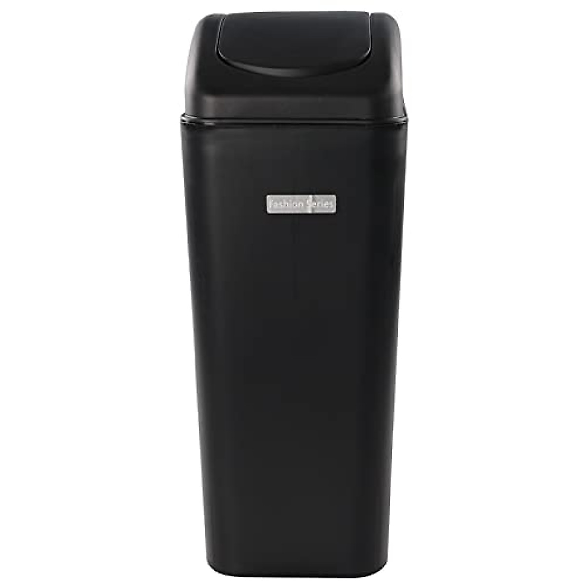 Xyskin 3.5 Gallon Plastic Trash Can with Swing Lid, Bathroom Garbage Bin, Black