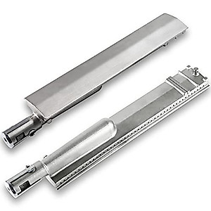 Kingsource 16.1" Stainless Steel Grill Burners Replacement, Heavy Duty Cast Grill Burner 1 PC for Bull,Bull Cal Flame Blaze Aussie Bakers Chefs Turbo Thermos Char Broil Jenn Air Nexgrill