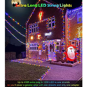 438FT Extra Long Christmas String Lights, 1200 LED Christmas Lights with Remote 8 Lighting Modes & Timer Memory Outdoor Waterproof Decorations for Home Xmas Tree Yard Wedding Party Decor (Multicolor)