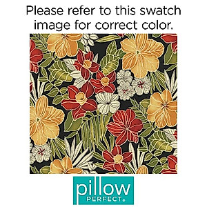 Pillow Perfect Outdoor/Indoor Clemens Noir Lumbar Pillows, 2 Count (Pack of 1), Black