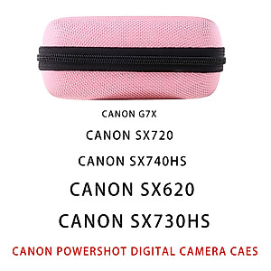 JINMEI Hard EVA Carrying Case Compatible with Canon PowerShot G7 X Digital Camera/SX720 SX620 SX730 Digital Camera. (Pink)