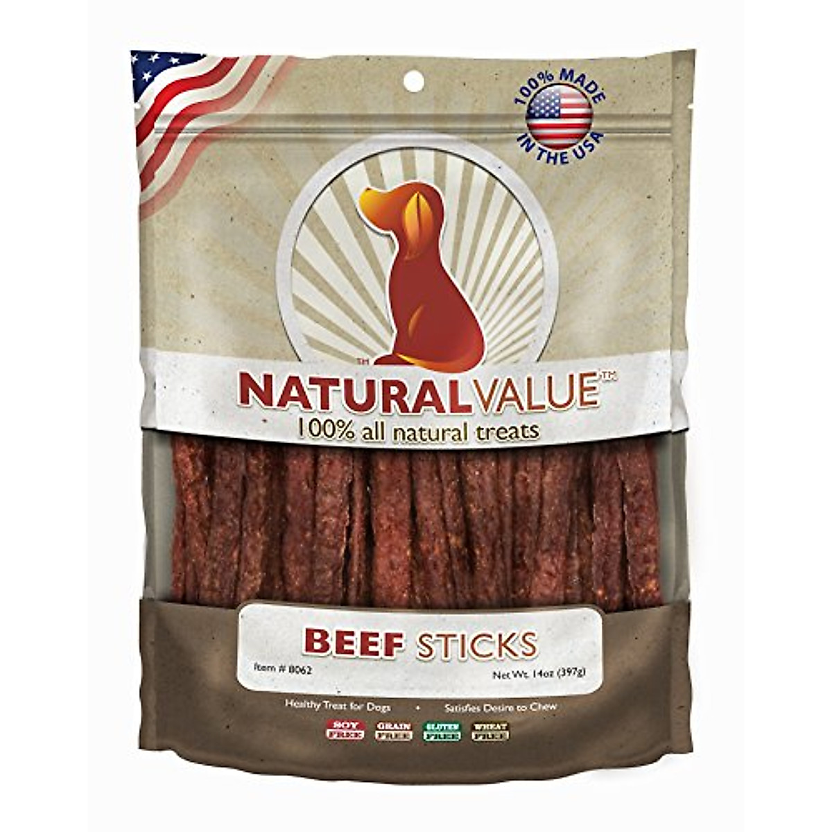 Loving Pets Natural Value All Natural Soft Chew Beef Sticks For Dogs, 14-Ounce