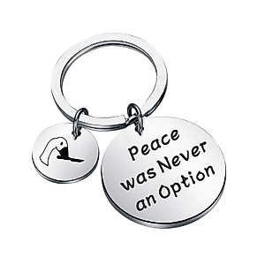CENWA Peace was Never an Option Goose Keychain Goose Game Lover Gift (Goose Keychain)