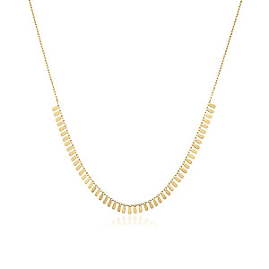 Jewelry Atelier Gold Filled Cleopatra Necklace Collection – 14K Yellow Gold Filled Half Collar Style Cleopatra Chain Necklace for Women (With Extension/Adjustable Chain)