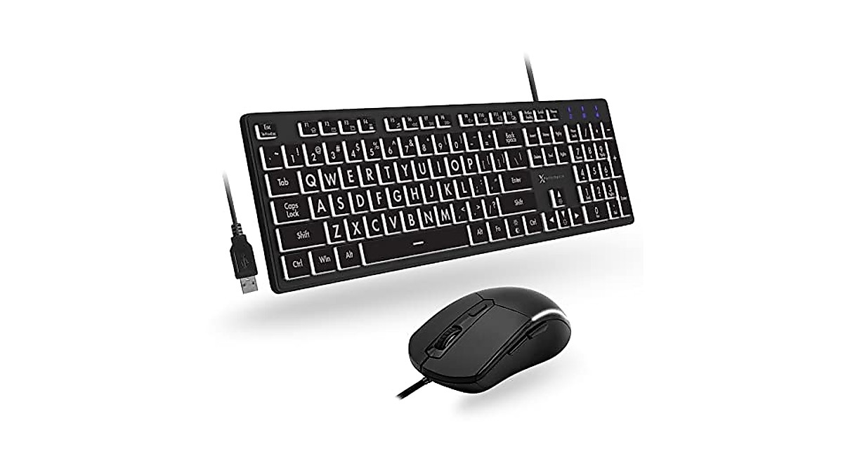 X9 Performance Backlit Keyboard & Mouse Combo for Low Vision