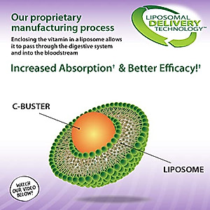 Aurora Nutrascience Ultra Liposomal C-Buster Immune System Support, Vitamin C, Vitamin D, Zinc, Elderberry, Pelargonium, Vitamin K & Ginseng, 30 Packets, 10 ML
