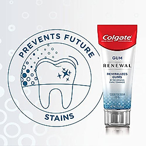 Colgate Renewal Gum Protection Whitening Toothpaste Gel, Mint Gel Toothpaste for Gingivitis and Teeth Whitening Restoration, Sugar Free, Enamel Safe, Gluten Free, Vegan, 3 OZ Tube