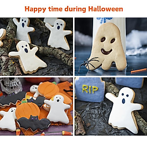 LUBTOSMN Halloween Ghost Cookie Cutter Set-4 Piece-Size 3.5" 2.3"-Halloween Holiday Fondant Biscui Fruit Cheese Cutters