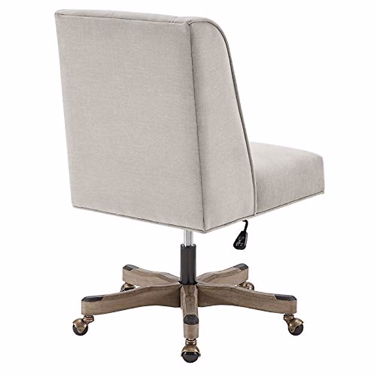 Riverbay Furniture Upholstered Swivel Office Chair in Natural Linen