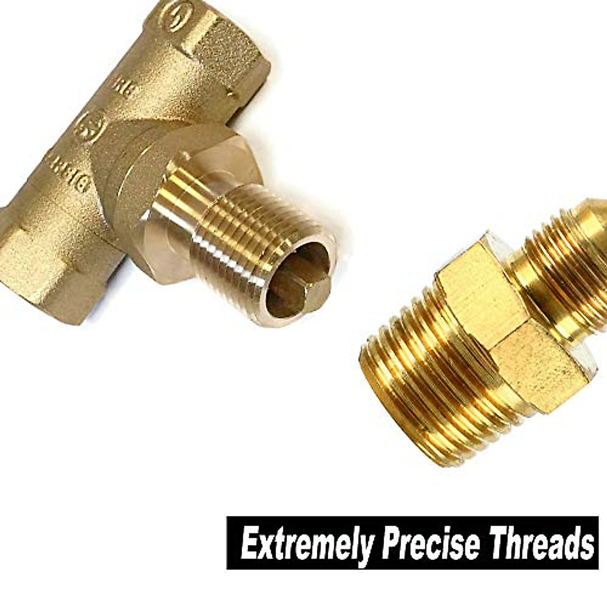 BBQ Future 1/2-Inch Straight Quarter-Turn Shut-Off Valve Kit for NG LP Gas Pits Outdoor Fireplace with 3-inch Key and 2 Pcs 3/8 Male Flare, 1/2 NPT Fittings
