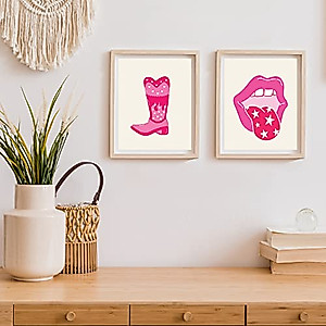 Woonkit 12 set Preppy Room Decor Aesthetic, Hot Pink Stuff, College Dorm Room Decor, Trendy Cute Bedroom Home Office Living Room Posters, Teen Girl Wall Art Prints, Wall Collage Kit, Preppy Hot Pink Pictures (B - PREPPY PINK)