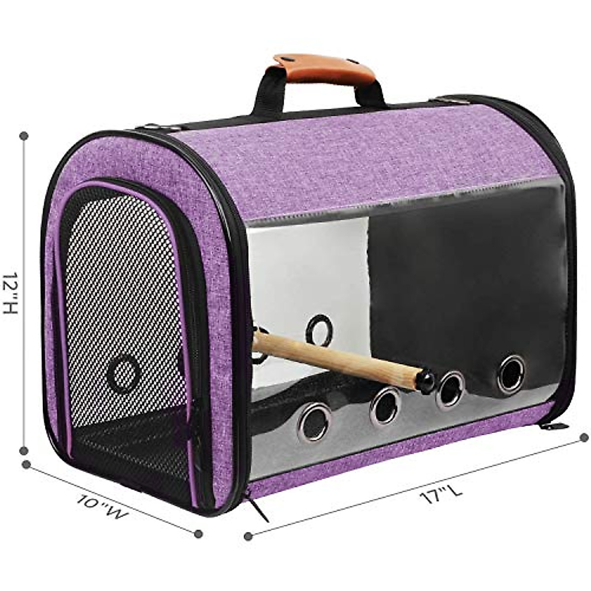 X-ZONE PET Bird Travel Bag Portable Pet Bird Parrot Carrier Transparent Breathable Travel Cage,Lightweight Bird Carrier,Bird Travel Cage (Carrier-Purple)