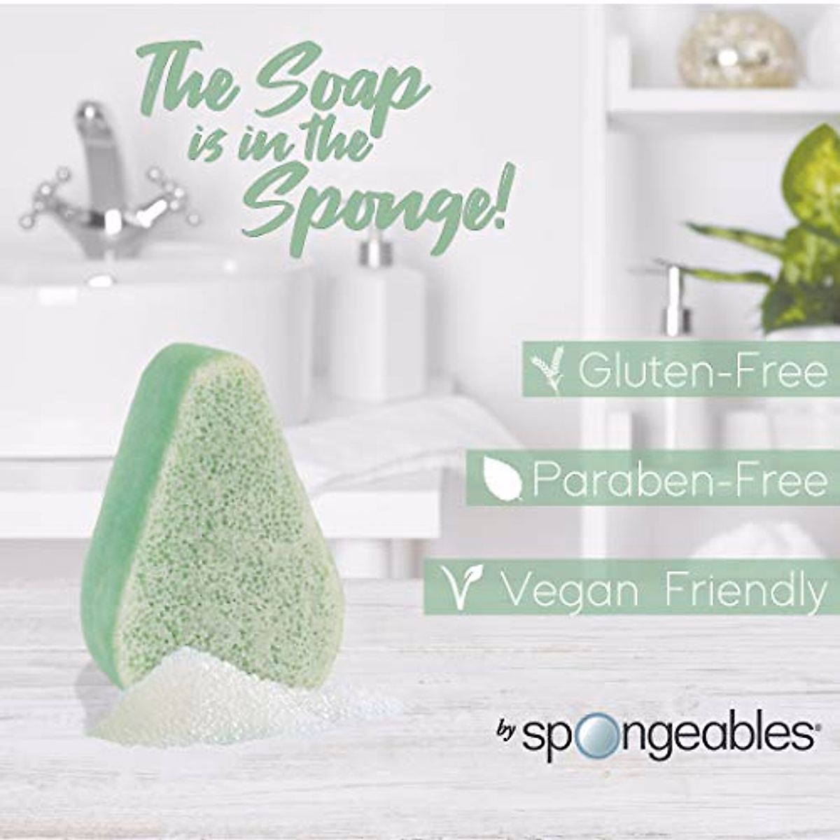 Spongeables Anti Cellulite Body Wash in a 20+ Wash Sponge, Fresh Aloe, 1 Count