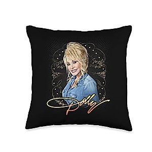 Dolly Parton Denim Smile Throw Pillow, 16x16, Multicolor