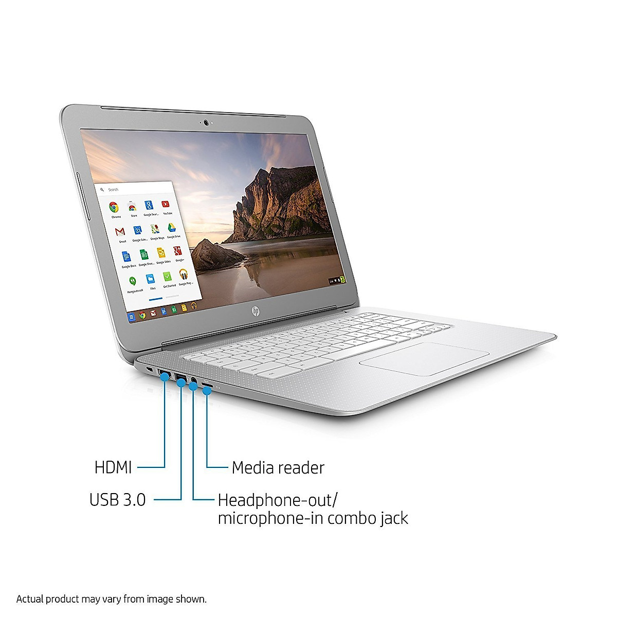 HP Newest 14-inch Chromebook HD SVA (1366 x 768) Display, Intel Dual Core Celeron N2840 2.16GHz, 4GB DD3L RAM, 16GB eMMc Hard Drive, Bluetooth, HDMI, Stereo Speakers, HD Webcam, Google Chrome OS