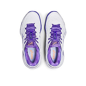 ASICS Women's Court FlyteFoam 3 Clay Tennis Shoes, 7.5, White/Amethyst