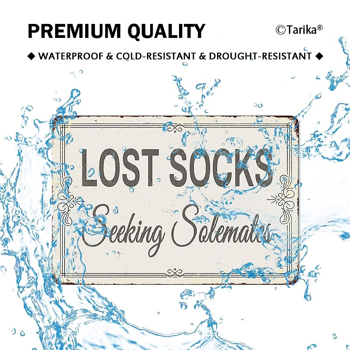 Lost Socks Seeking Solemates 20X30 cm Metal Retro Look Decoration Plaque Sign for Home Kitchen Bathroom Farm Garden Garage Inspirational Quotes Wall Decor