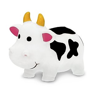 DolliBu Cow Bath Water Squirter Toy - Floating White Rubber Bath Toy, Cool Animal Squirting Bathtime Play Water Toy for Toddlers, Cute Farm Animal Bath Toys for Bathtub and Pool for Girls and Boys