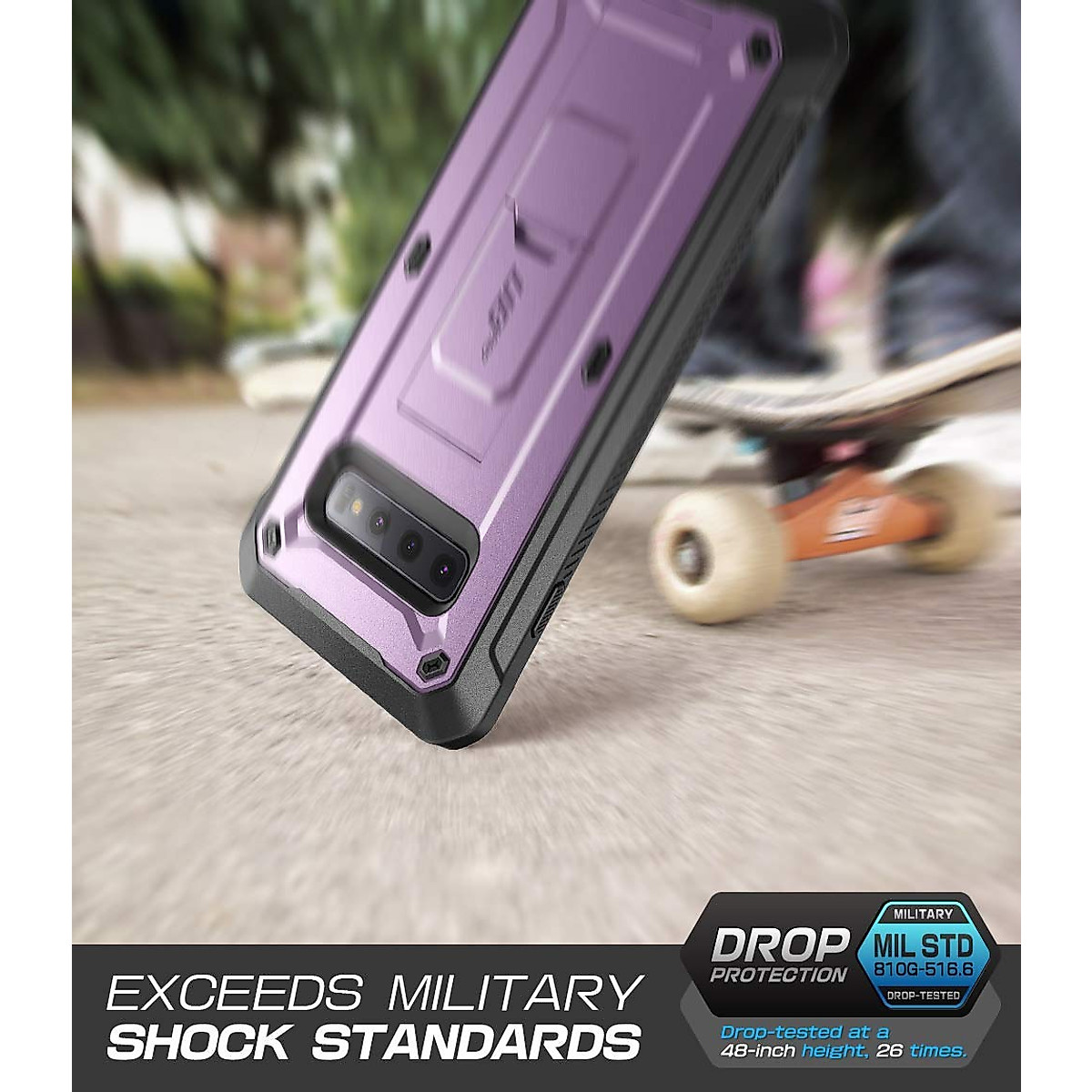SUPCASE Unicorn Beetle Pro Series Designed for Samsung Galaxy S10 Plus Case (2019 Release) Full-Body Dual Layer Rugged with Holster & Kickstand Without Built-in Screen Protector (Purple)