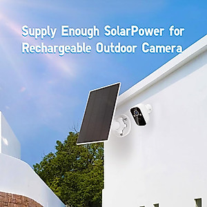 5W Solar Panel, IP 65 Waterproof 5V Micro USB Port for Security Cameras Wireless Outdoor, Compatible with Rechargeable Battery Security Camera