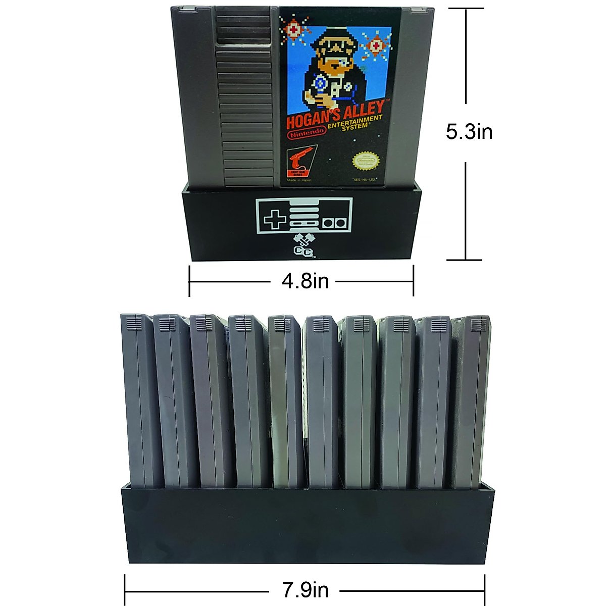 Collector Craft, Black, NES Compatible Cartridge Holder, NES Game Tray, Holds 10 Games, Clutter Reducing, Retro Video Game Collection, Works with Nintendo Entertainment System NTSC and PAL Cartridges