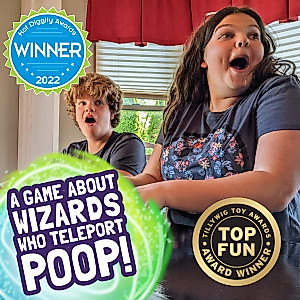 Rookie Mage Games Portal Potties - Funny Last Wizard Standing Board Games for Adults & Kids - Includes Playing Cards, Poop Emoji Tokens, Colorful Potty Boards - 2 to 4 Players, Ages 7+