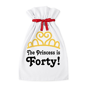 CafePress The Princess Is Forty 40Th Birthday Fabric Gift Bag, 21"x32"