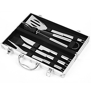 CYXI 5 PCS Barbecue Tool Set with Portable Compact Carry Case,Grill Accessories, Grilling Utensil Kit,for Travel, Picnics, RVs, Camping, BBQs, Parties
