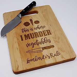 This is Where I Murder Vegetables Personalized Maple Cutting Board 9 x 12, Housewarming, Wedding Gift, Bridal Shower #2219