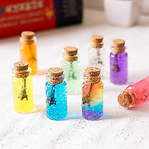 Kingrol 100 Pack 20ml Cork Stoppers Glass Bottles, Wishing Bottles, Mini Storage Bottle for Arts, Crafts, Decoration, Party Favors