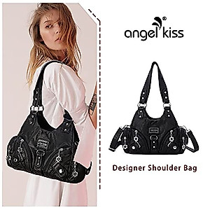 Angel Kiss Small Hobo Bags for Women Multi Pockets Purses Long Strap Handbags Adjustable Shoulder Bags for Everdayuse