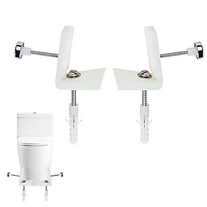 Generic Toilet Foot Mounting Screws Bathroom Angled Floor WC Toilet Pan Bidet Toilet Seat Hinge Repairment Bathroom Fitting Kits, White
