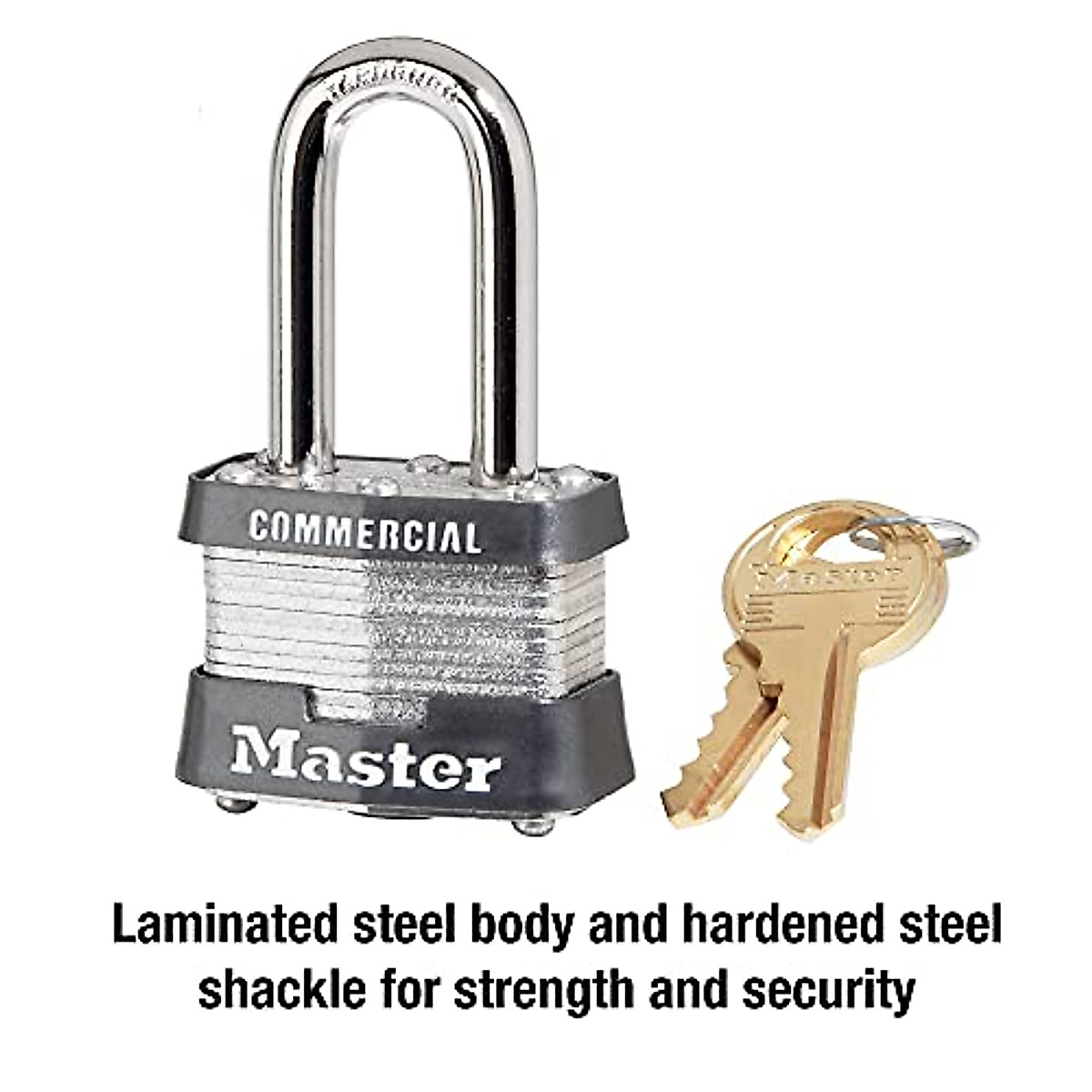 Master Lock 3KALF Outdoor Padlock with Key, 1 Pack,Silver