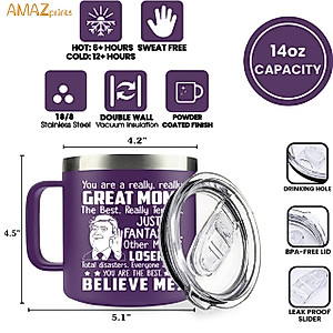 AMAZPRINTS Mothers Day Gifts for Mom from Daughter, Son, Kids - Funny Gifts for Mom from Daughter, Son - Birthday Gifts for Mom - Great Mother Gifts - Presents for Mom - Mom Coffee Mug 14oz, Purple