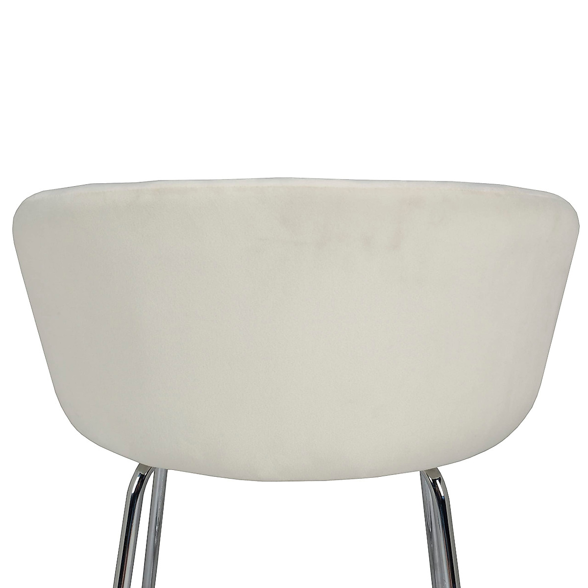 Hillsdale, Marisol Round Metal and Upholstered Vanity Stool with Scoop Back for Makeup Room or Bathroom, Off-White