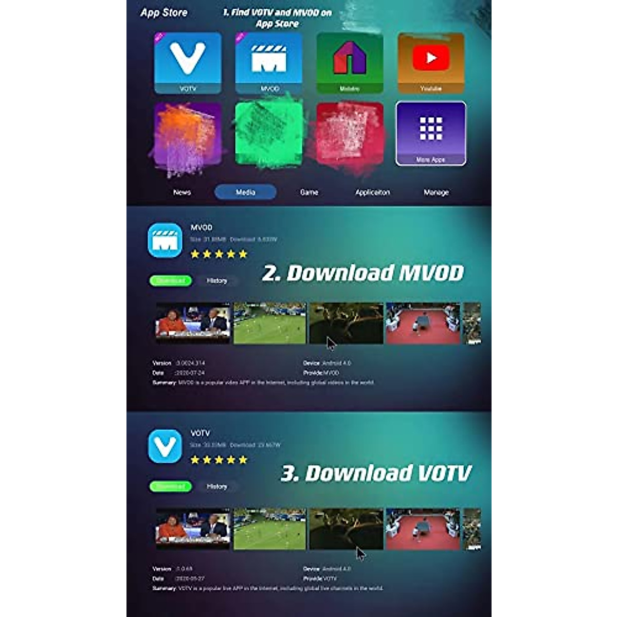 DREAMOSA Android IPTV Box Contains 10000+ Global Channels Movies Sports Cartoon VIP for Free Brazil India Arab Asia Europe, Black, 10*10*1