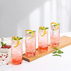 4 Set 20 OZ Drinking Glasses with Bamboo Lids and Straws, Borosilicate Glass Tumbler Cups - Tall Clear Iced Coffee Cups for Smoothie, Water, Juice, Coffee Bar Accessories - Cute Gifts, Reusable