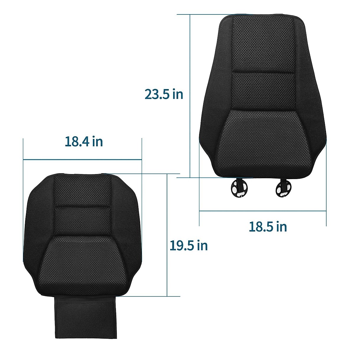 KINGLETING Car Seat Cushion with Memory Foam and Breathable Honeycomb Mesh - Comfortable, Supportive, and Non-Slip Universal Seat Pad for Leg Pressure and Back Pain Relief (Seat and Back)