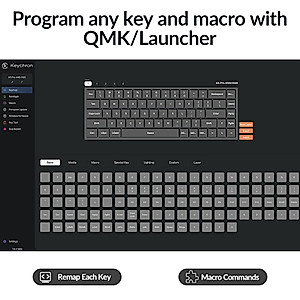 Keychron K6 Pro Wireless Custom Mechanical Keyboard, QMK/Launcher Programmable Macro, Hot-Swappable Keychron K Pro Red Switch, 65% Layout Aluminum RGB Backlit Office Keyboard for Mac Windows Linux