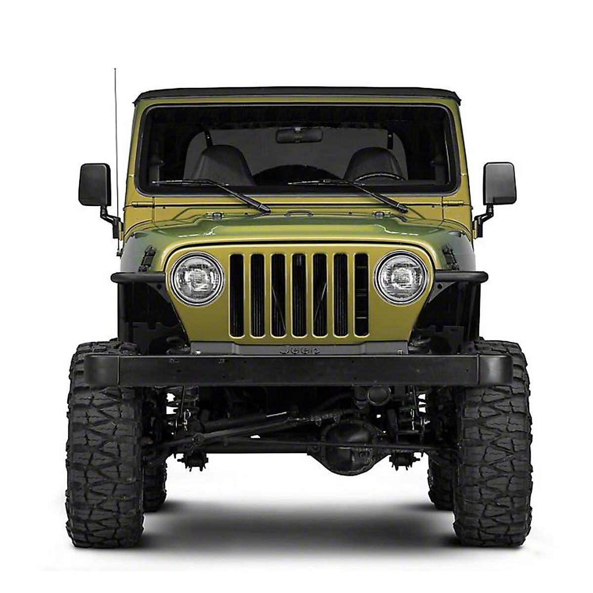 Hooke Road Wrangler TJ Front Flat Fender Flares Steel Armor Wheel Cover Guards for 1997-2006 Jeep Wrangler TJ & Unlimited (2PCS)