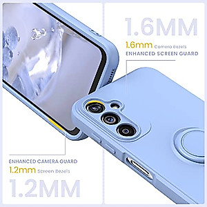 DagoRoo for Samsung Galaxy A14 5G Liquid Silione with Tempered Glass Screen Protector Case, Galaxy A14 5G with Kickstand Soft Slim Shockproof Protective Cases | Anti-Scratch Microfiber Lining (Purple)