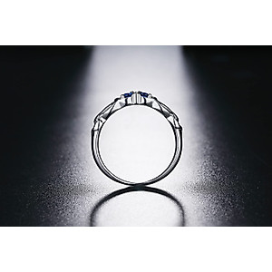 Purreen Zelda Zora's Sapphire Ring Rhodium Plated Sterling 925 Silver – 5