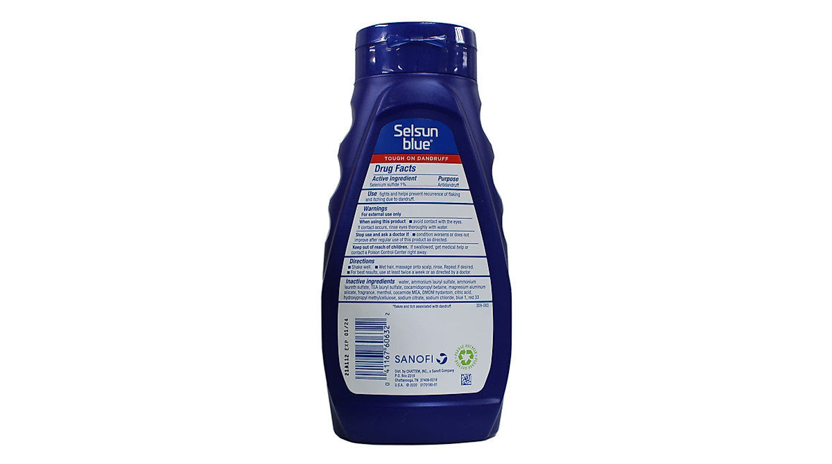 Selsun Blue Dandruff Shampoo Medicated with Menthol Maximum Strength ...